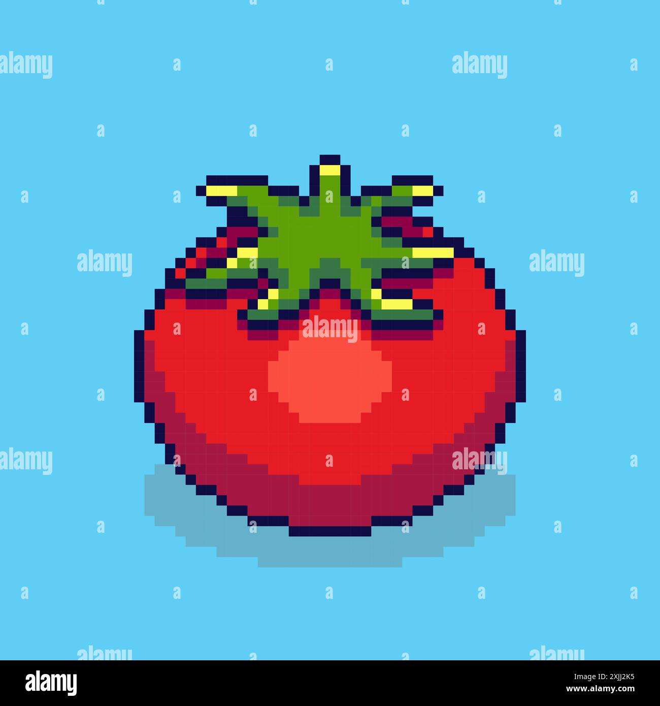 Vector Illustration Of Tomato With Pixel Art Design Perfect For Game Assets Themed Designs