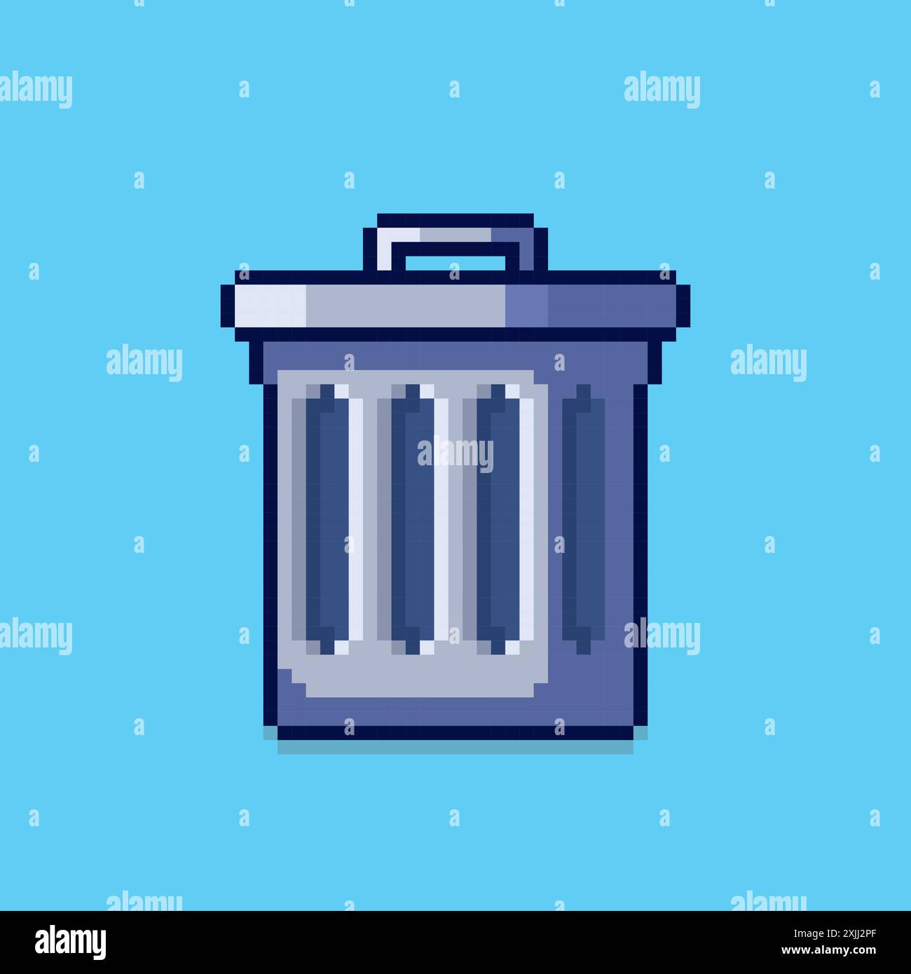 Vector Illustration of trash can with Pixel Art Design, perfect for ...