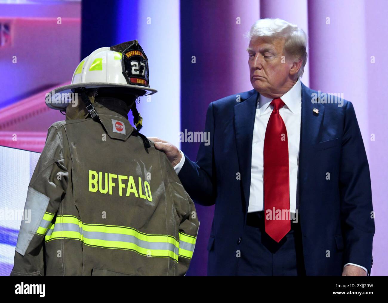 Milwaukee, Wisconsin, USA. 18th July, 2024. The helmet and firefighter ...