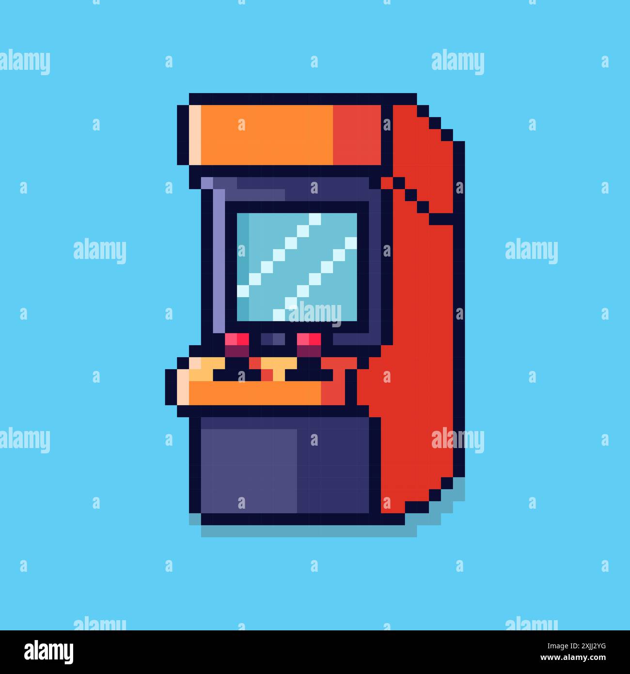 Vector Illustration of arcade machine with Pixel Art Design, perfect ...