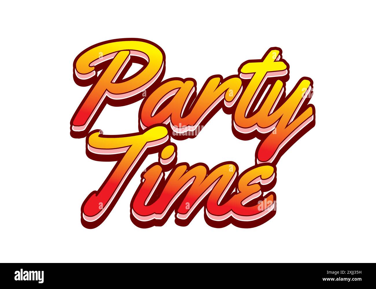 Party time. Text effect design in 3D look with eye catching colors ...