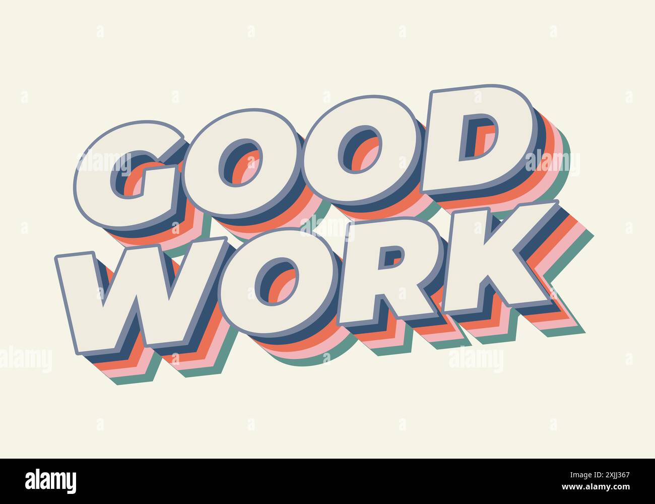 Good work. Text effect design in 3D style with good colors Stock Vector ...