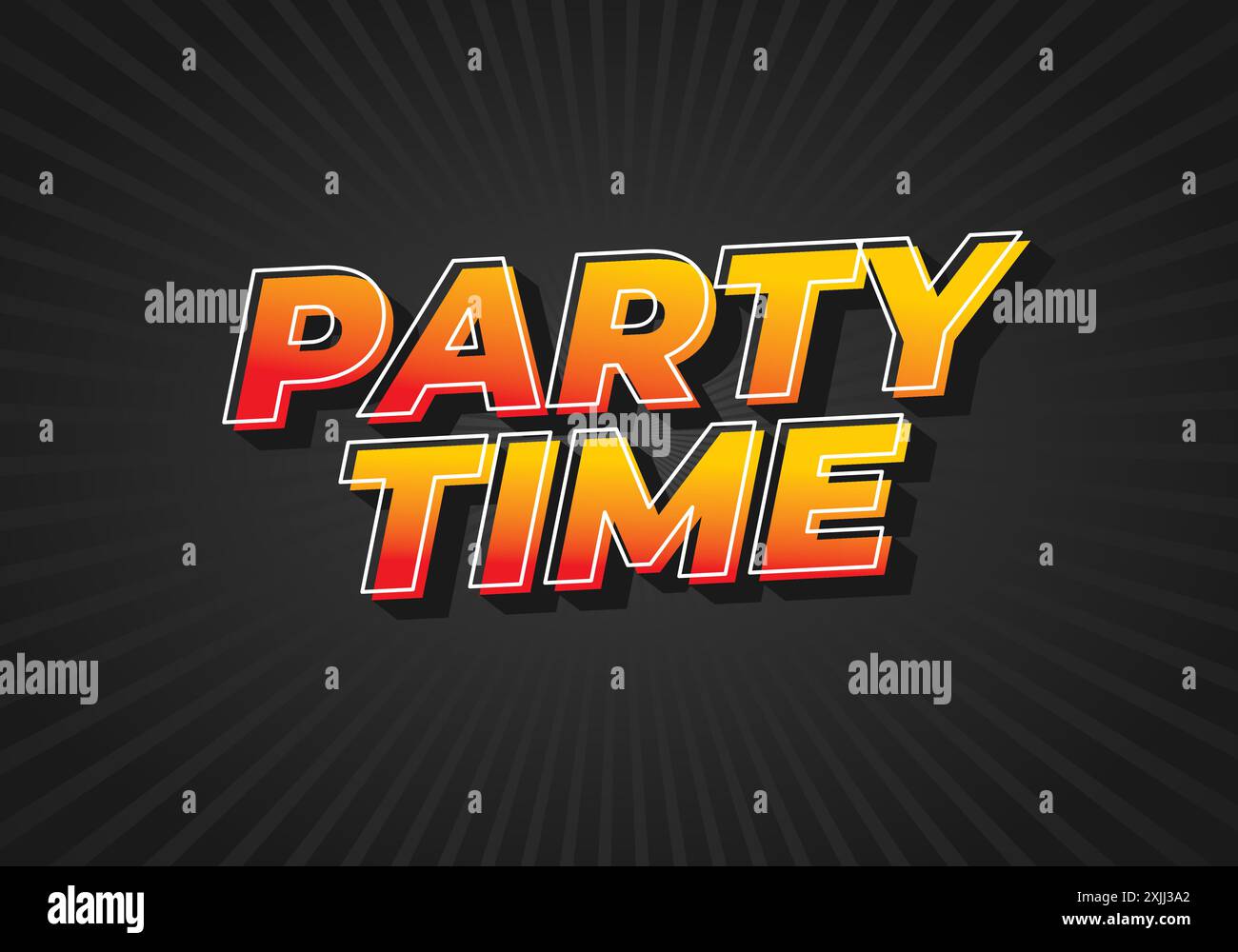Party time. Text effect design in 3D look with eye catching colors ...