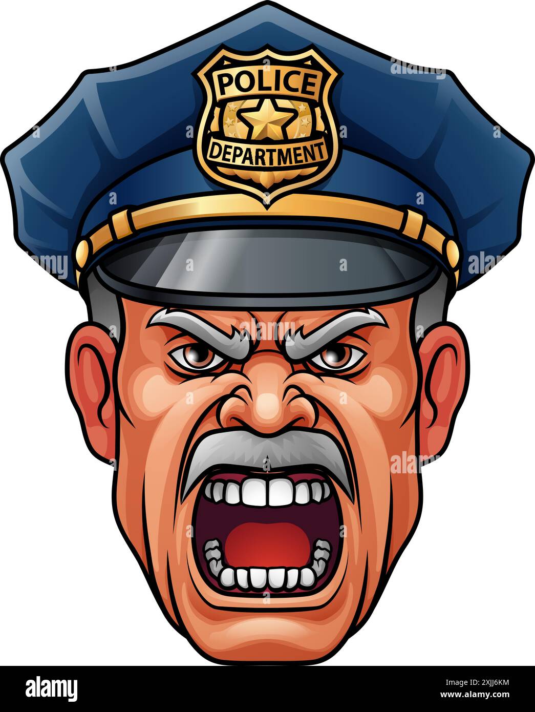 Illustration policeman police officer shouting hi-res stock photography ...