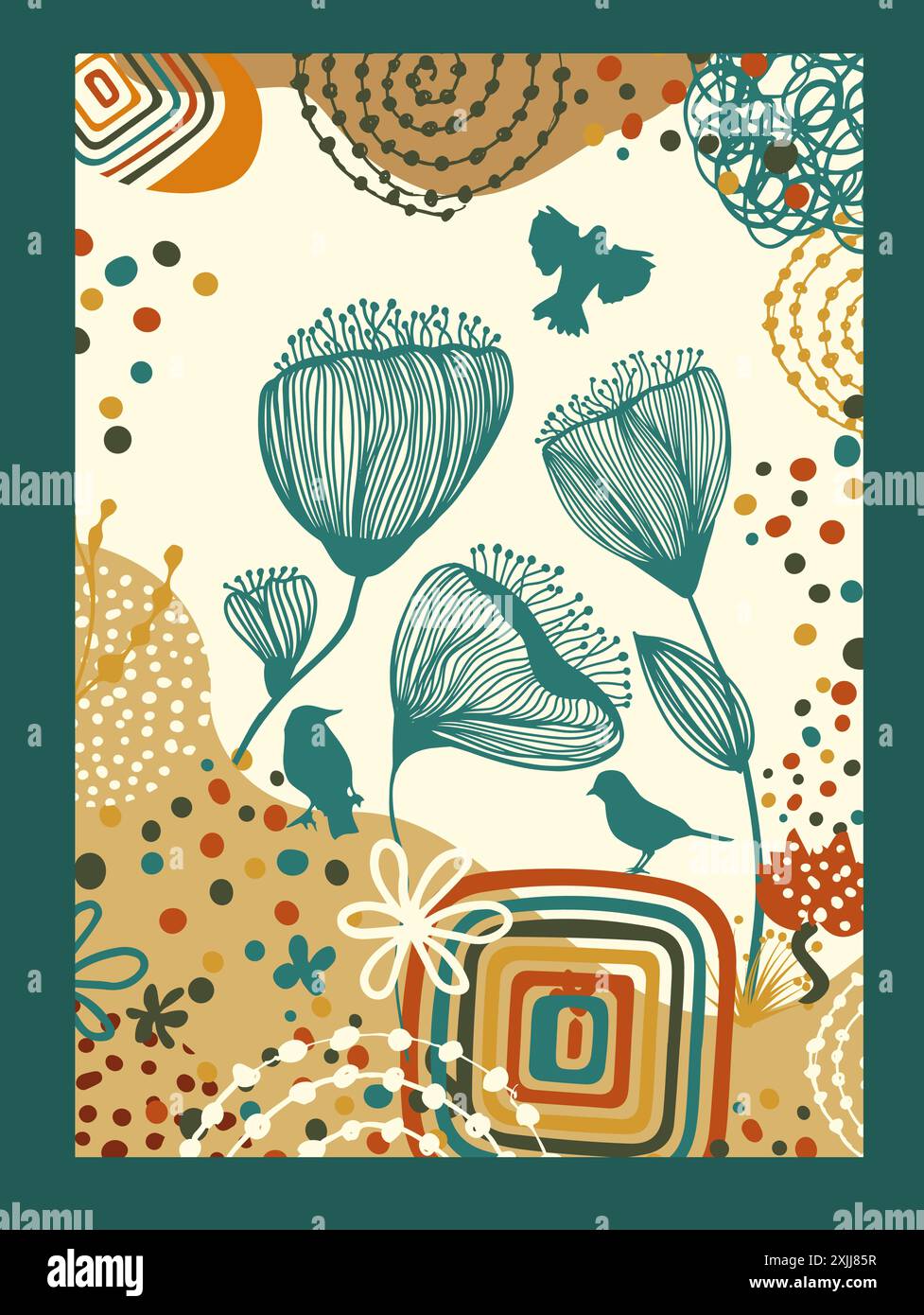 Greenery greeting, invitation card template design. Poster with flowers ...
