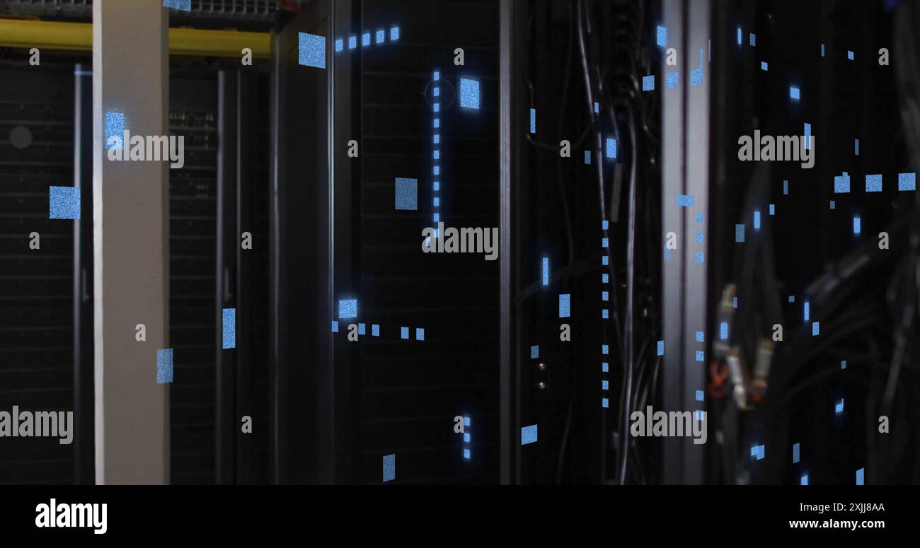 Image of circuit board and data processing over computer servers ...
