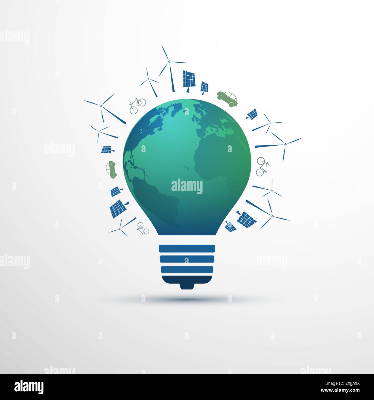 Green Eco Energy, Carbon Neutrality Concept Design with Symbols of ...
