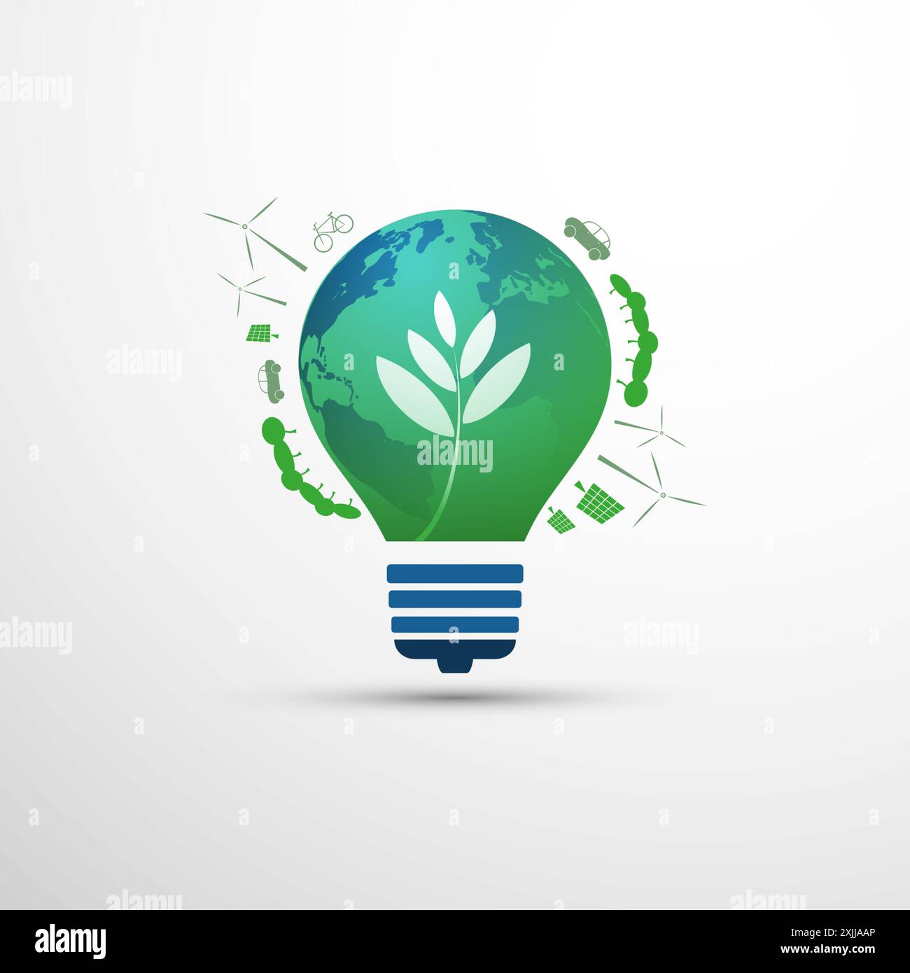 Green Eco Energy, Carbon Neutrality Concept Design with Symbols of ...