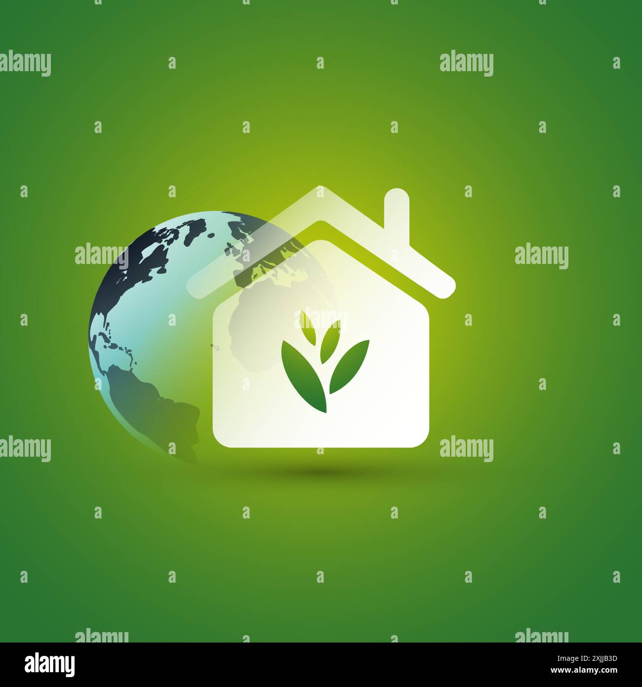 Eco House, Smart Home Concept Design - Pictogram, Symbol, House Icon ...