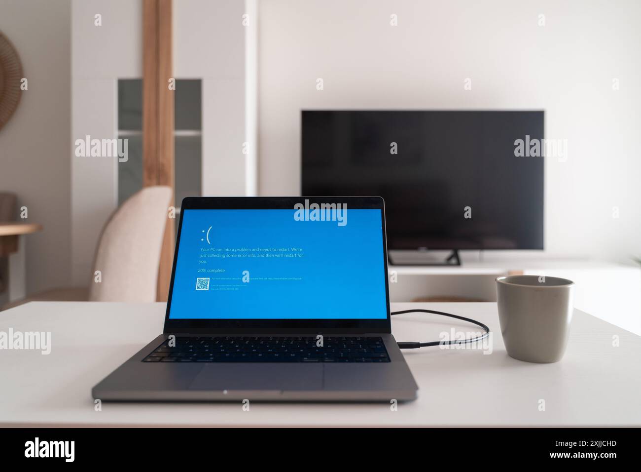 Marbella, Spain - 19 July 2024 IT outage hits worldwide media, blue ...