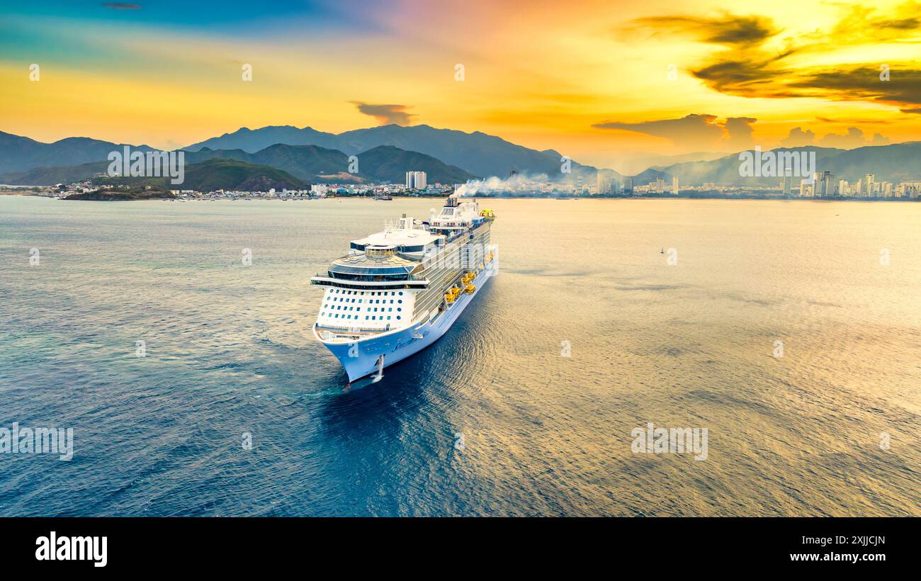Nha Trang, Vietnam - April 20th, 2024: Aerial view of Luxury cruise ...