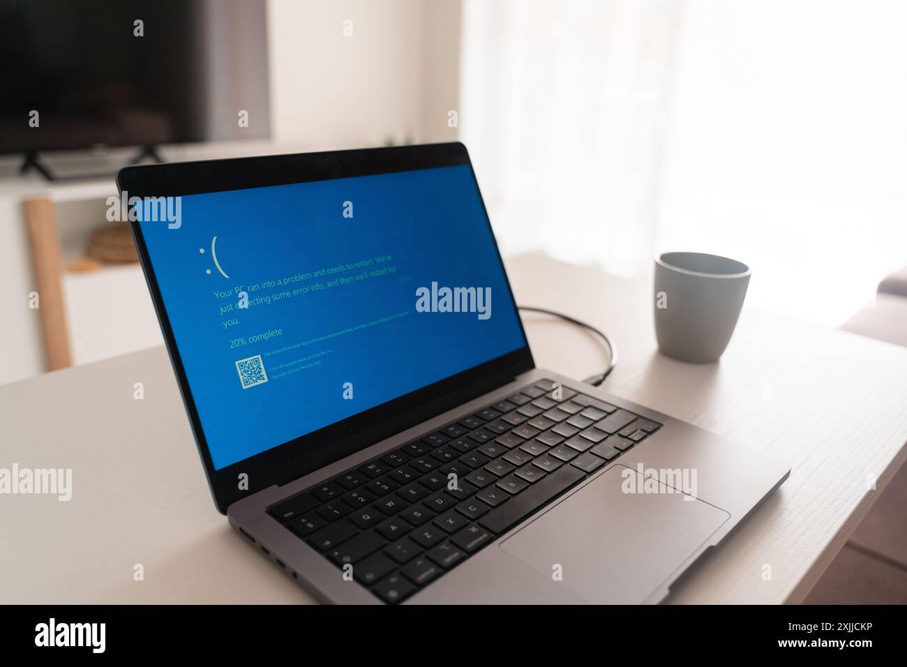 Marbella, Spain - 19 July 2024 IT outage hits worldwide media, blue ...