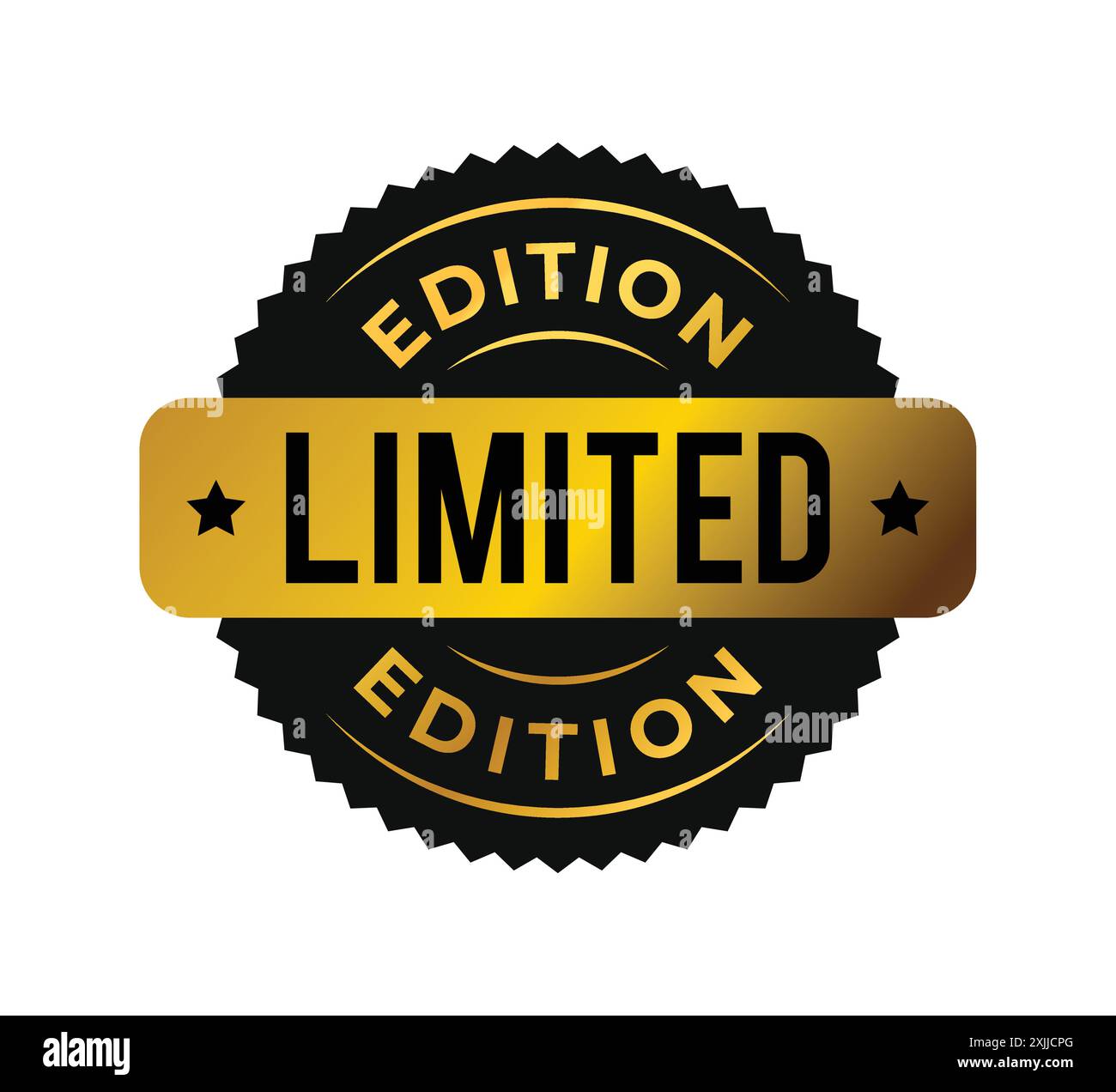 Limited edition. Black and gold Vector circle round label. for icon ...