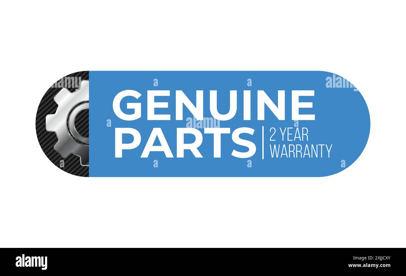 Genuine parts label with gear and carbon kevlar texture. for icon, logo ...