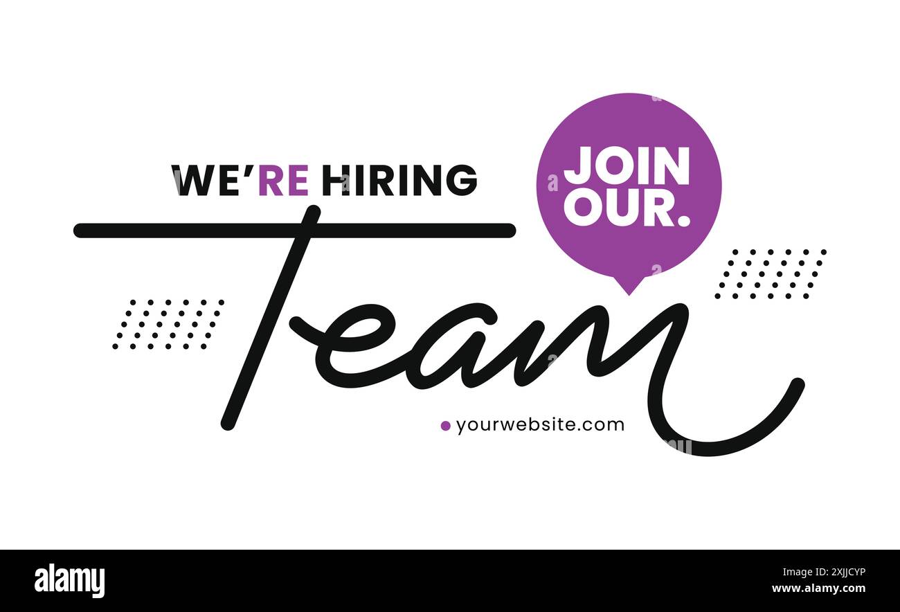 Join our team speech bubble on handwritten style. Hand drawn lettering ...