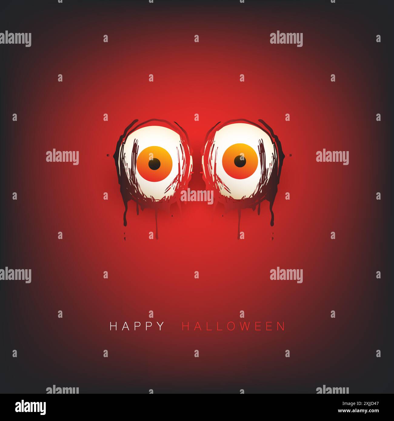 Happy Halloween Card Template - Creepy Face with Scary Pop Out Eyes in ...