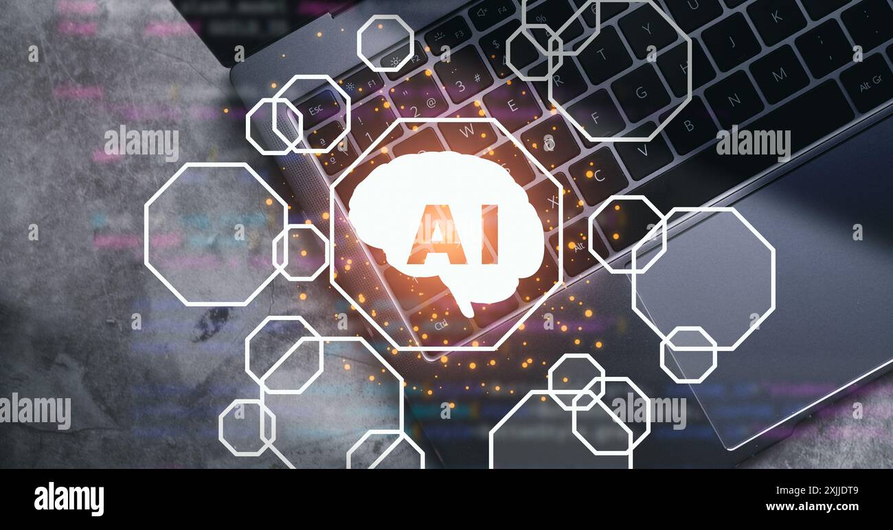 Using the power of AI. Chat concept AI. Artificial Intelligence. Futuristic technology ...