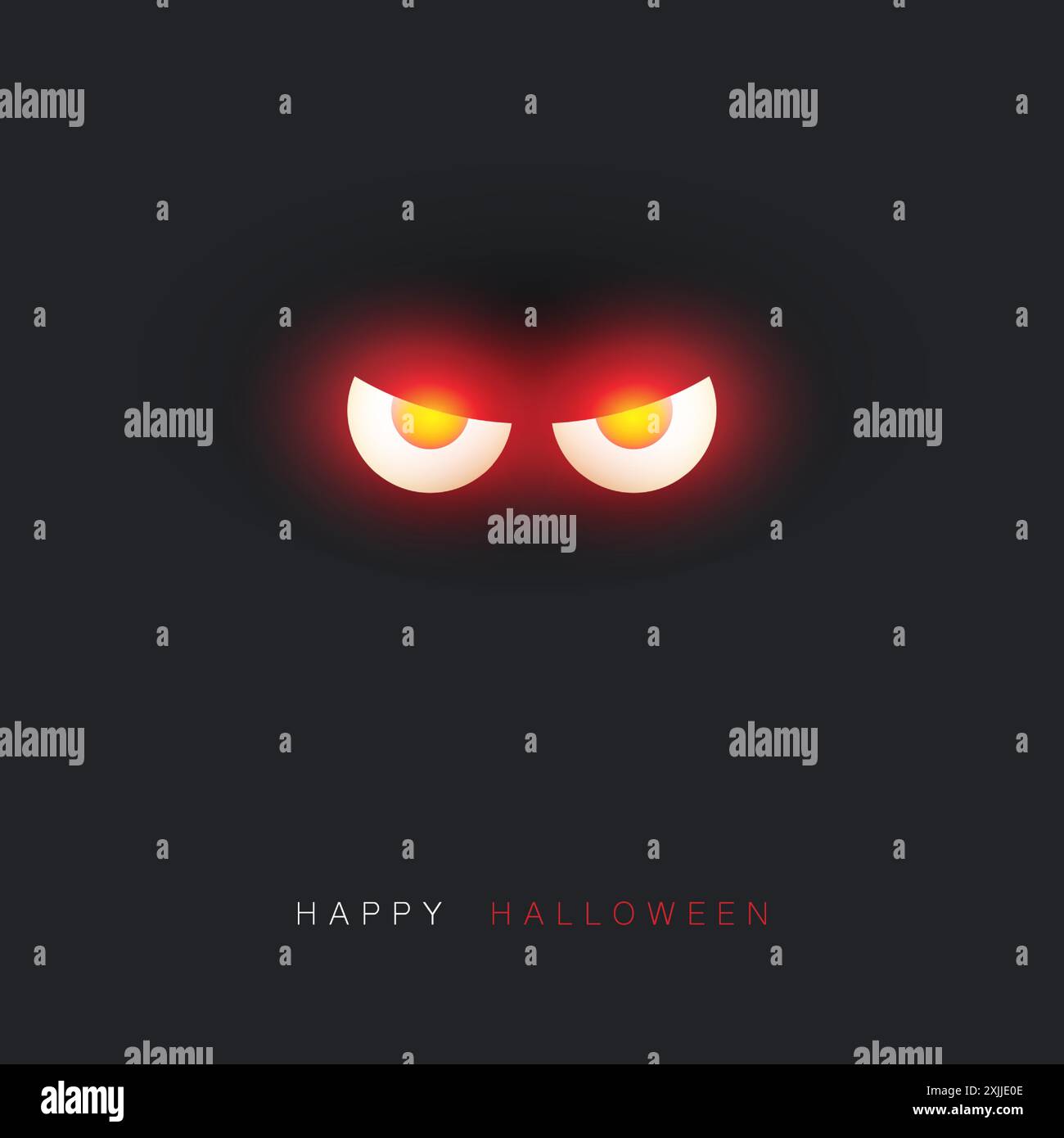 Happy Halloween Card Template - Frightening Scary Creepy Face with ...