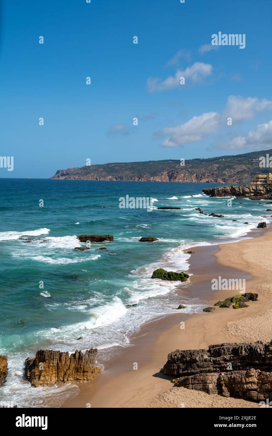 Atlantic ocean beach coast line with waves Stock Photo - Alamy