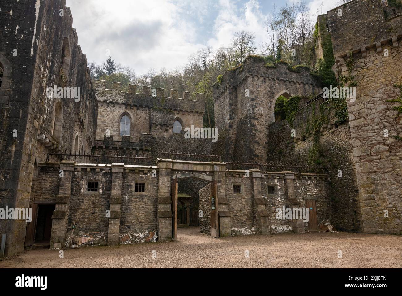 Gwrych Castle , Abergele, North Wales. A ruined country house now being ...