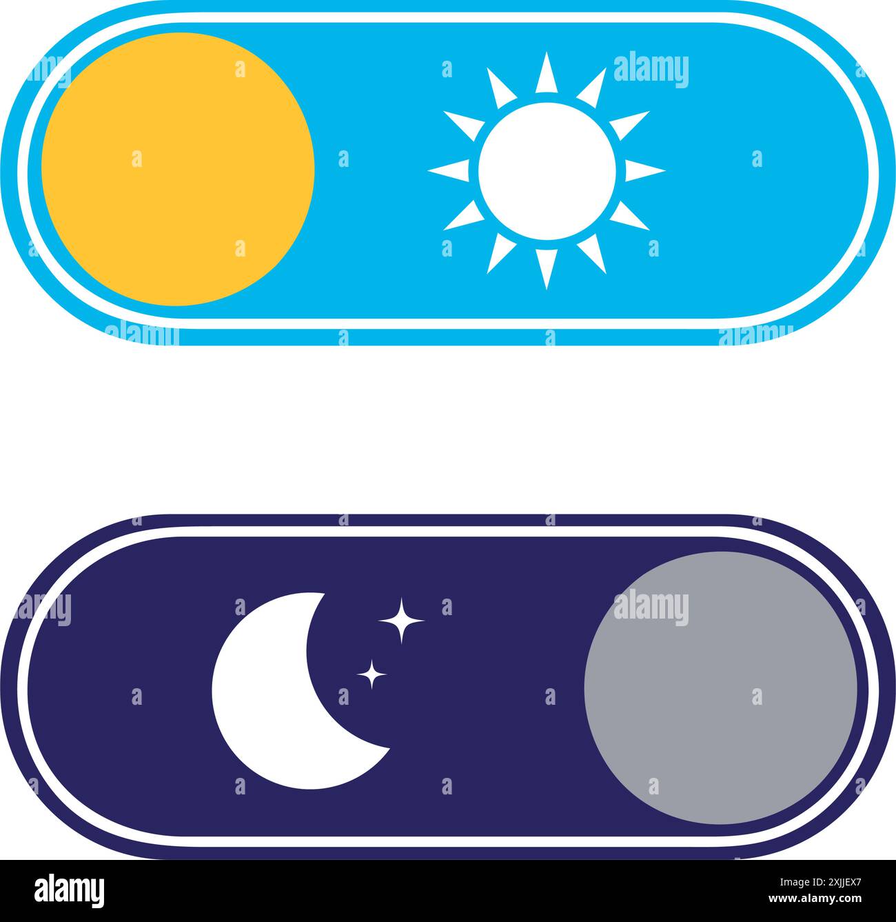 day and night button with sun and moon vector illustration Stock Vector ...