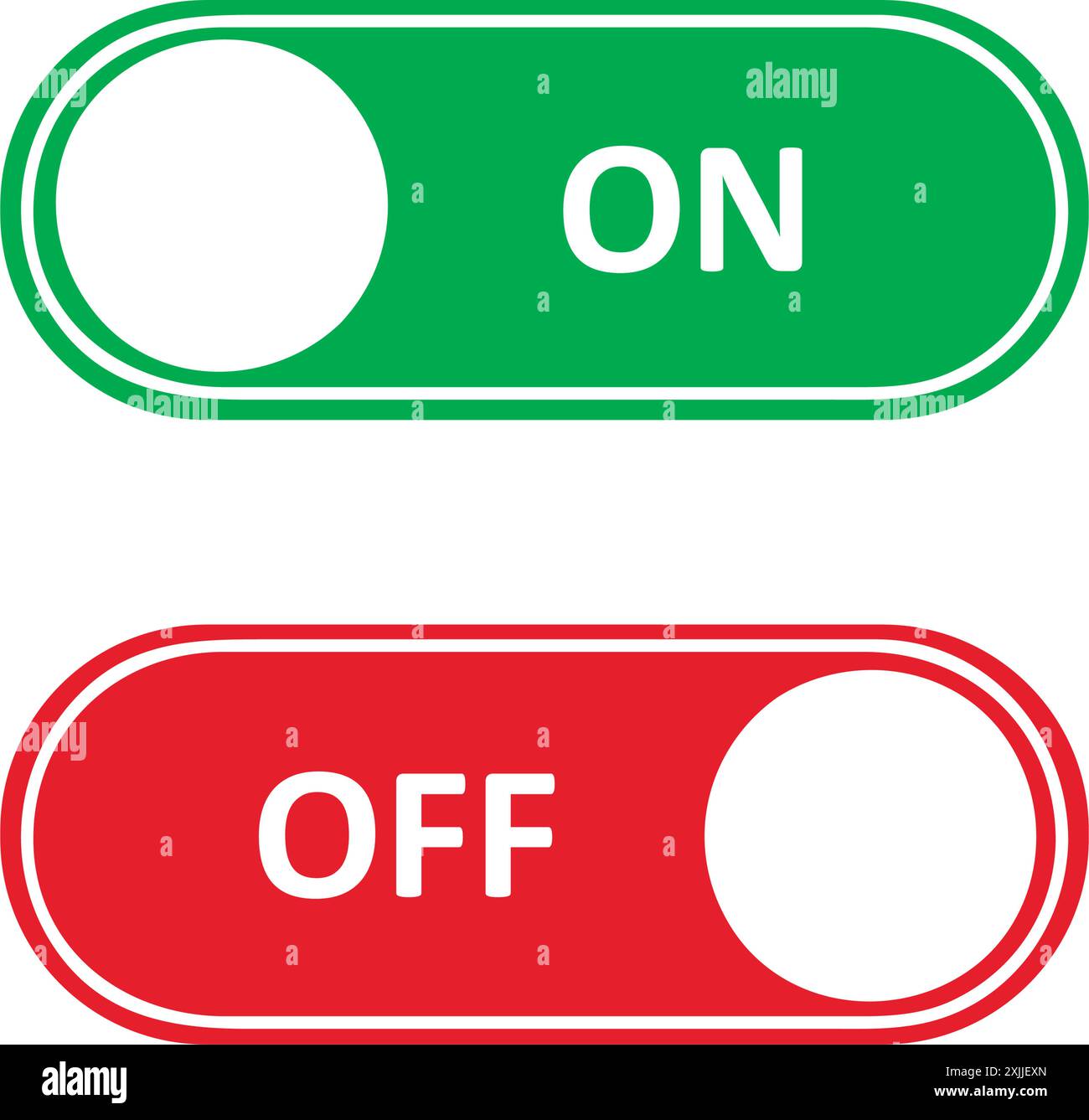 on and off button in green and red color vector illustration Stock ...