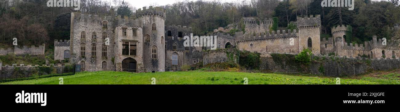 Gwrych Castle , Abergele, North Wales. A ruined country house now being ...