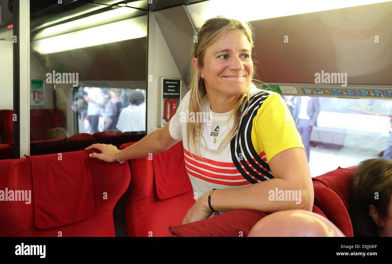 Brussels, Belgium. 19th July, 2024. Belgium's Alix Gerniers pictured ...