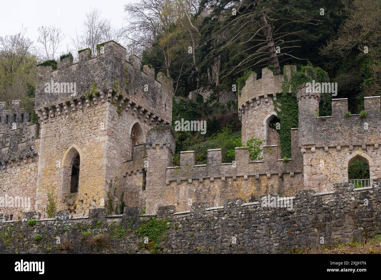Gwrych Castle , Abergele, North Wales. A ruined country house now being ...