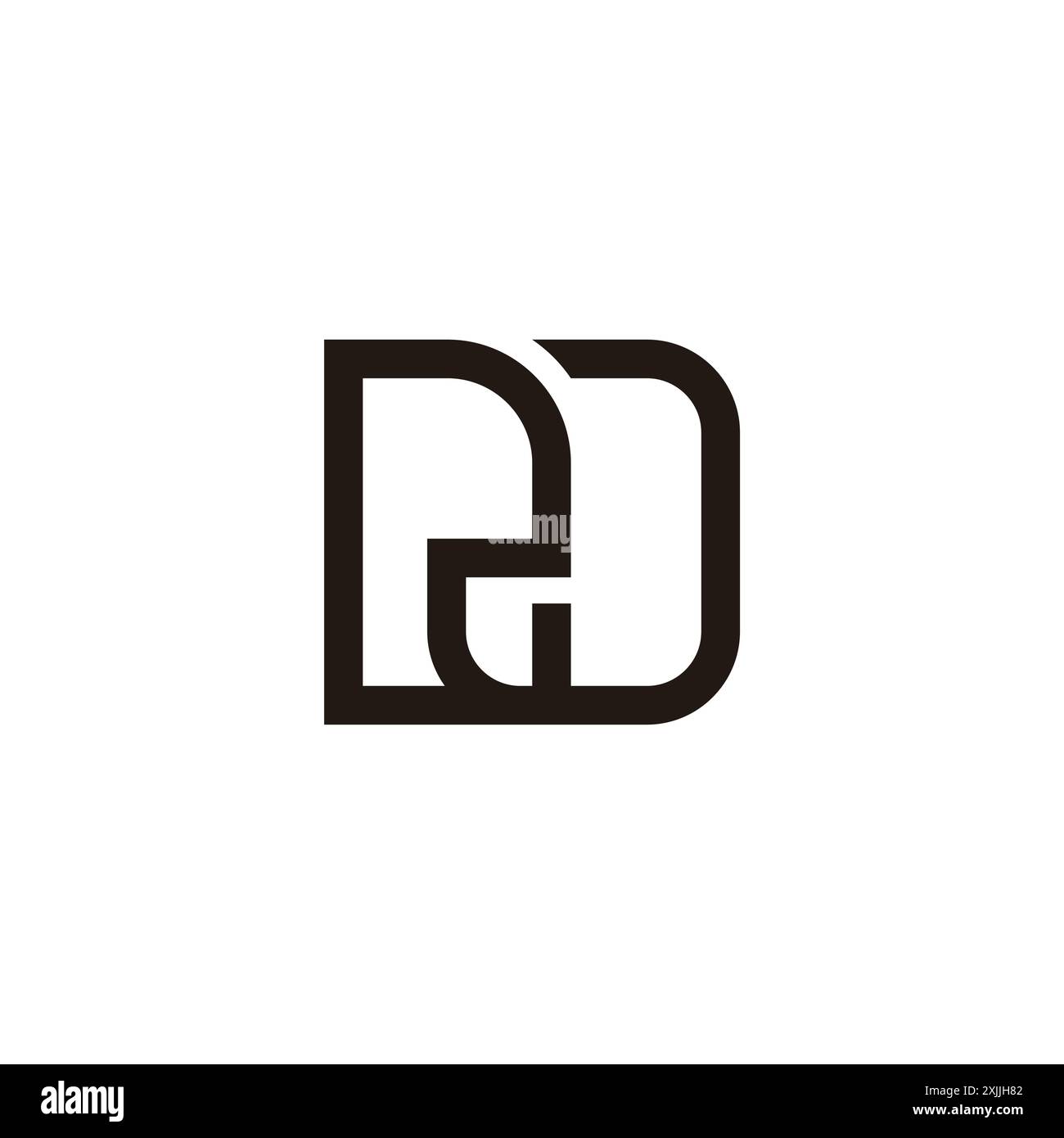 letter rd simple geometric lines linked logo vector Stock Vector Image ...
