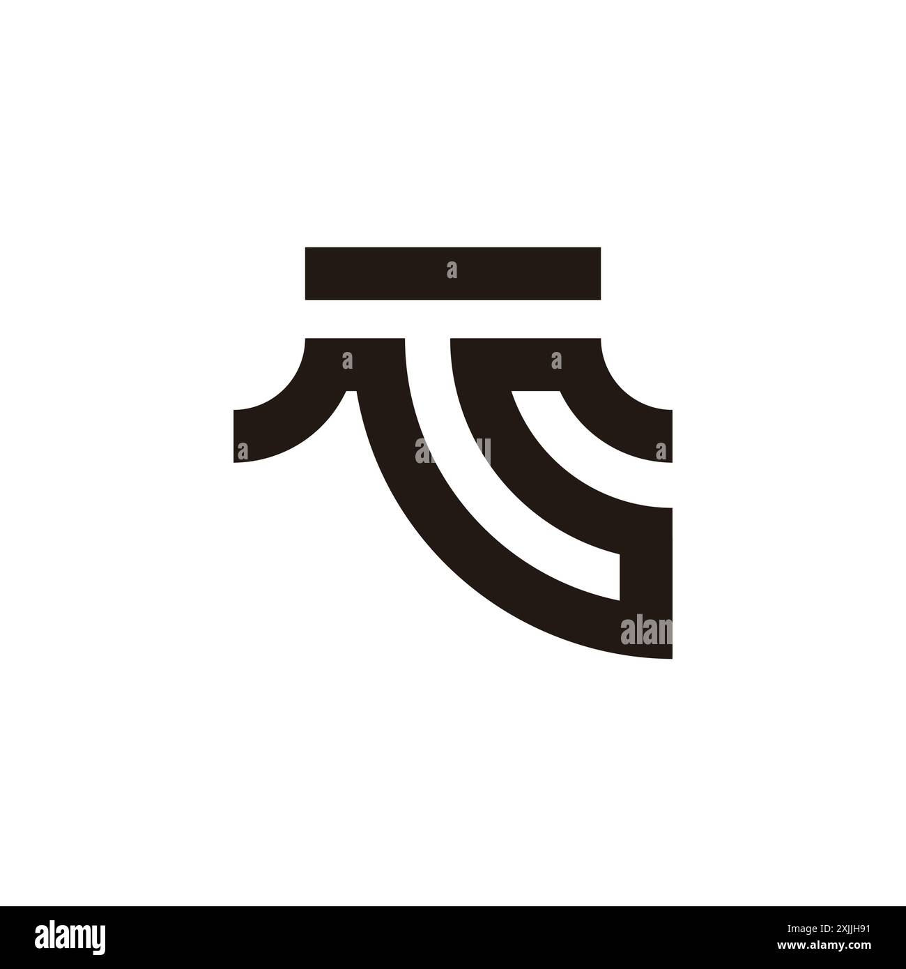 letter t stripes curves geometric line logo vector Stock Vector Image ...