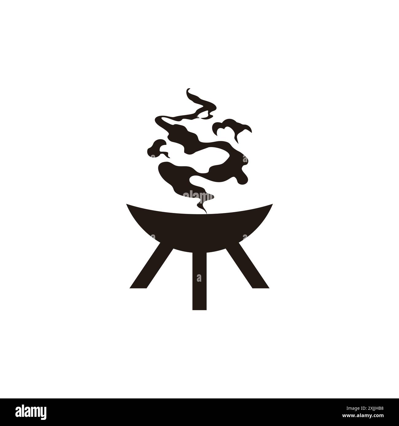 barbecue grill smoke simple abstract logo vector Stock Vector Image ...