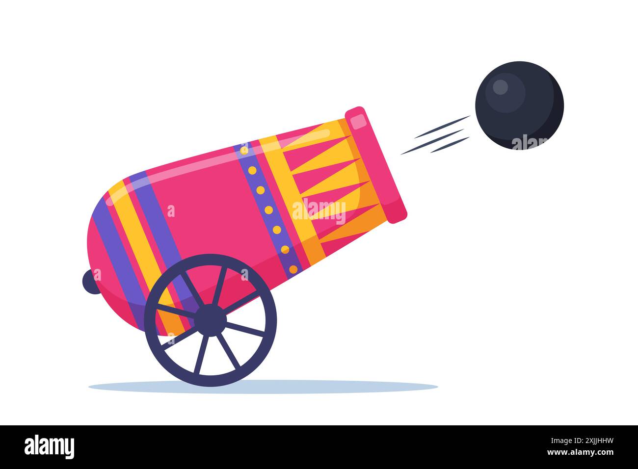 Cute circus cannon. Concept of circus equipment doing tricks and stunts ...