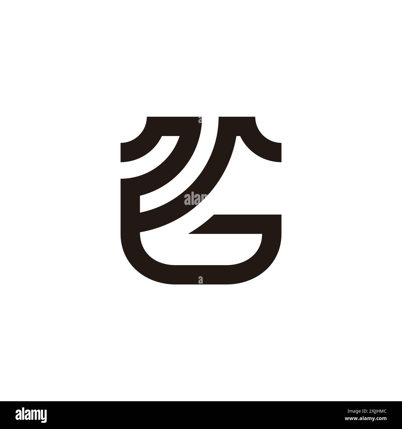 letter gt simple geometric curves logo vector Stock Vector Image & Art - Alamy