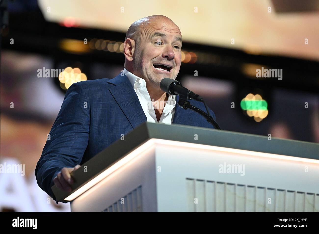 Dana White speaks on the fourth and final day of the 2024 Republican ...