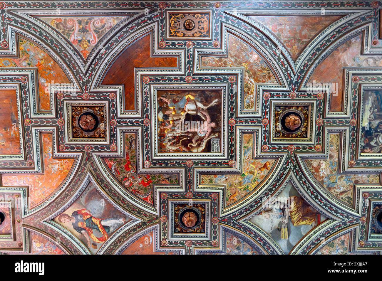 The Great Hall with wooden cassette ceiling that originates from ...