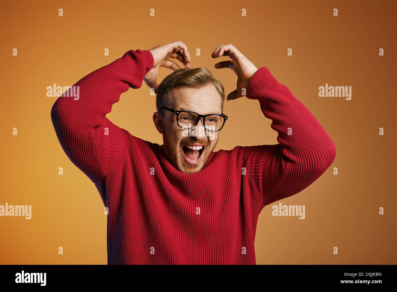 Man holding head in distress hi-res stock photography and images - Alamy