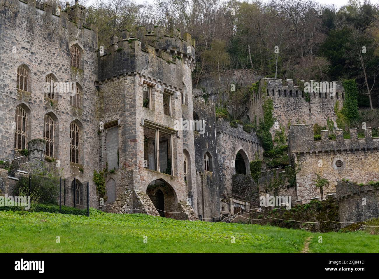 Gwrych Castle , Abergele, North Wales. A ruined country house now being ...