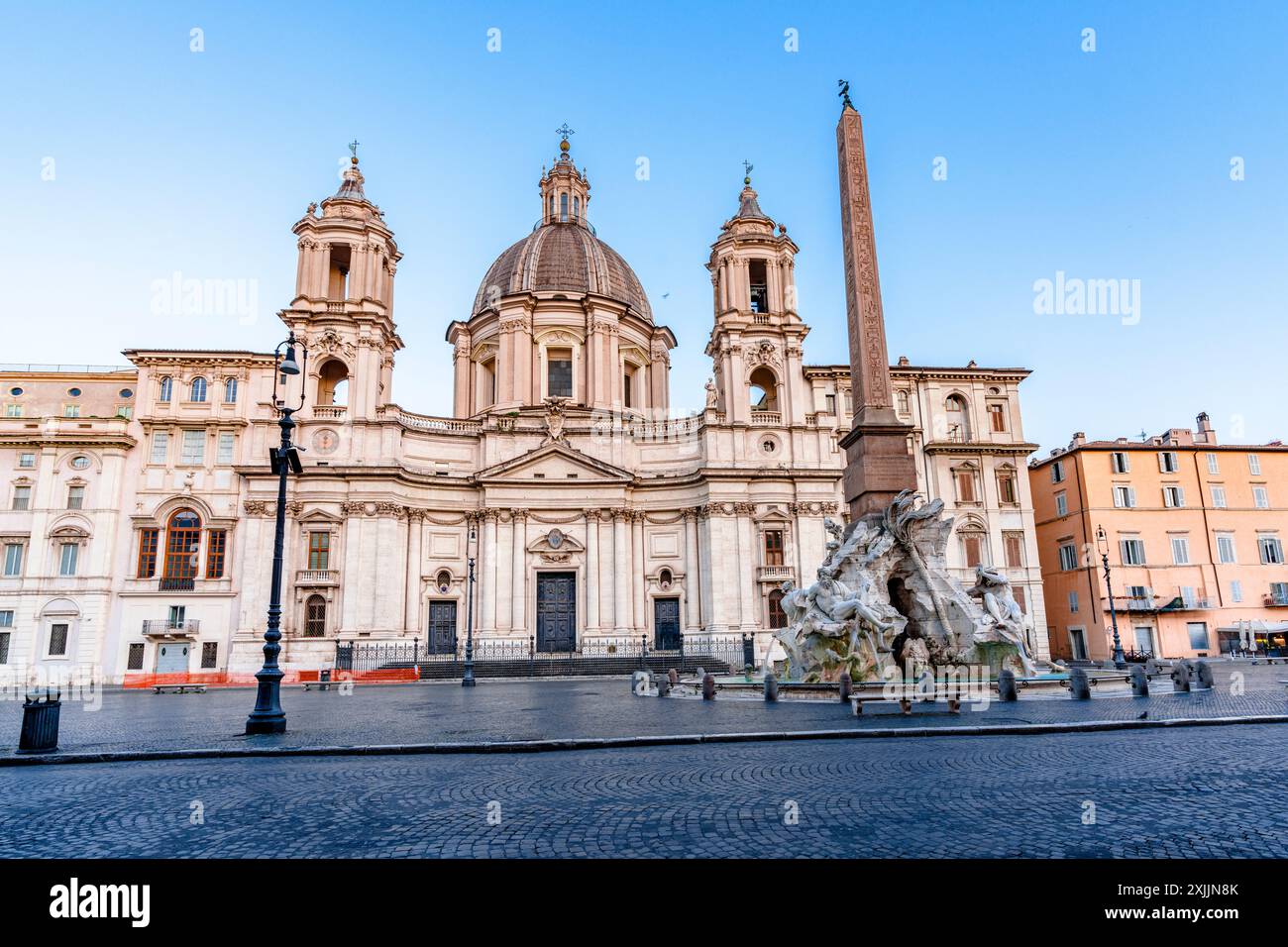 Sant'Agnese in Agone church at dawn, Piazza Navona, Rome Stock Photo ...