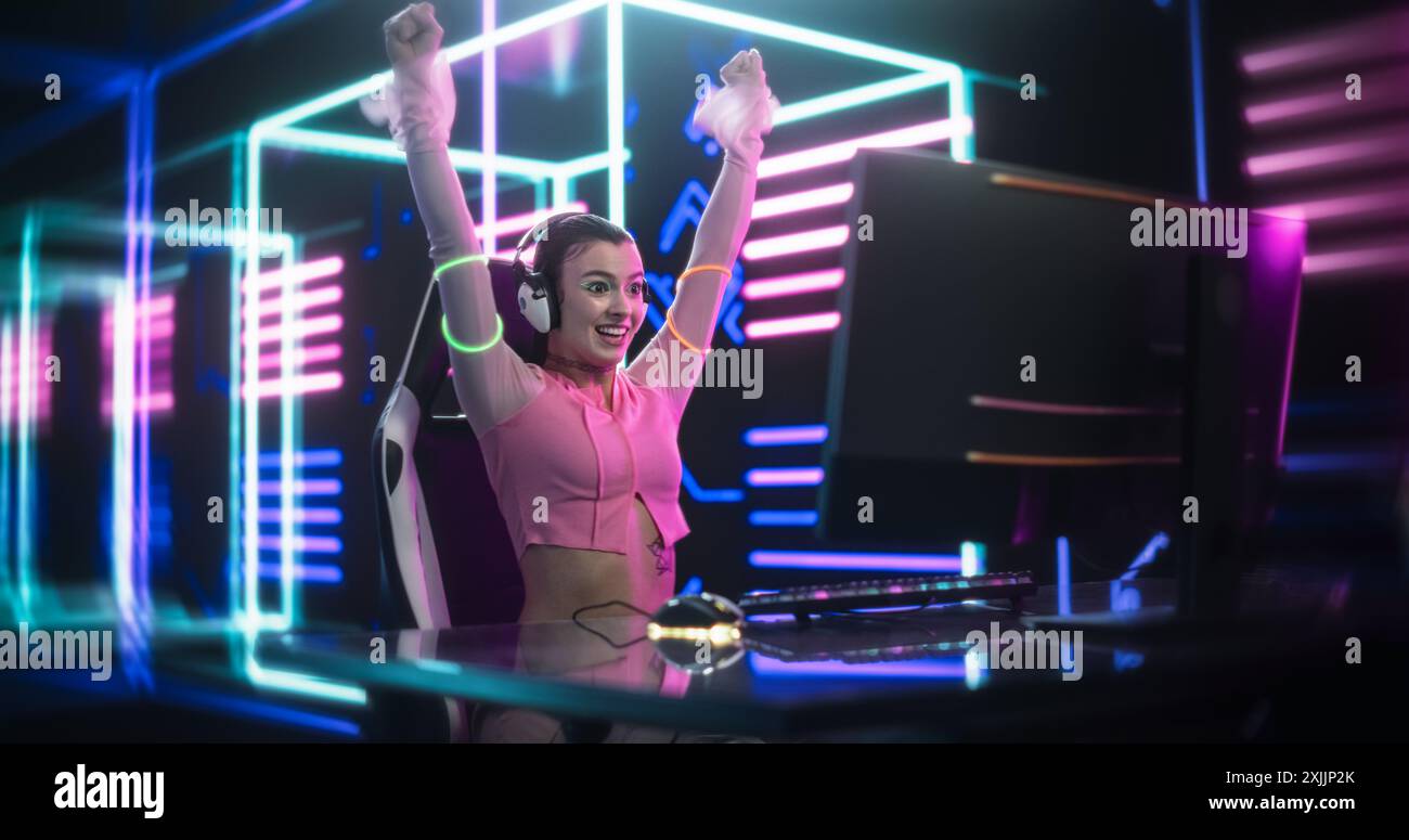 Internet Streamer Making a Live Video Game Broadcast on Social Media ...