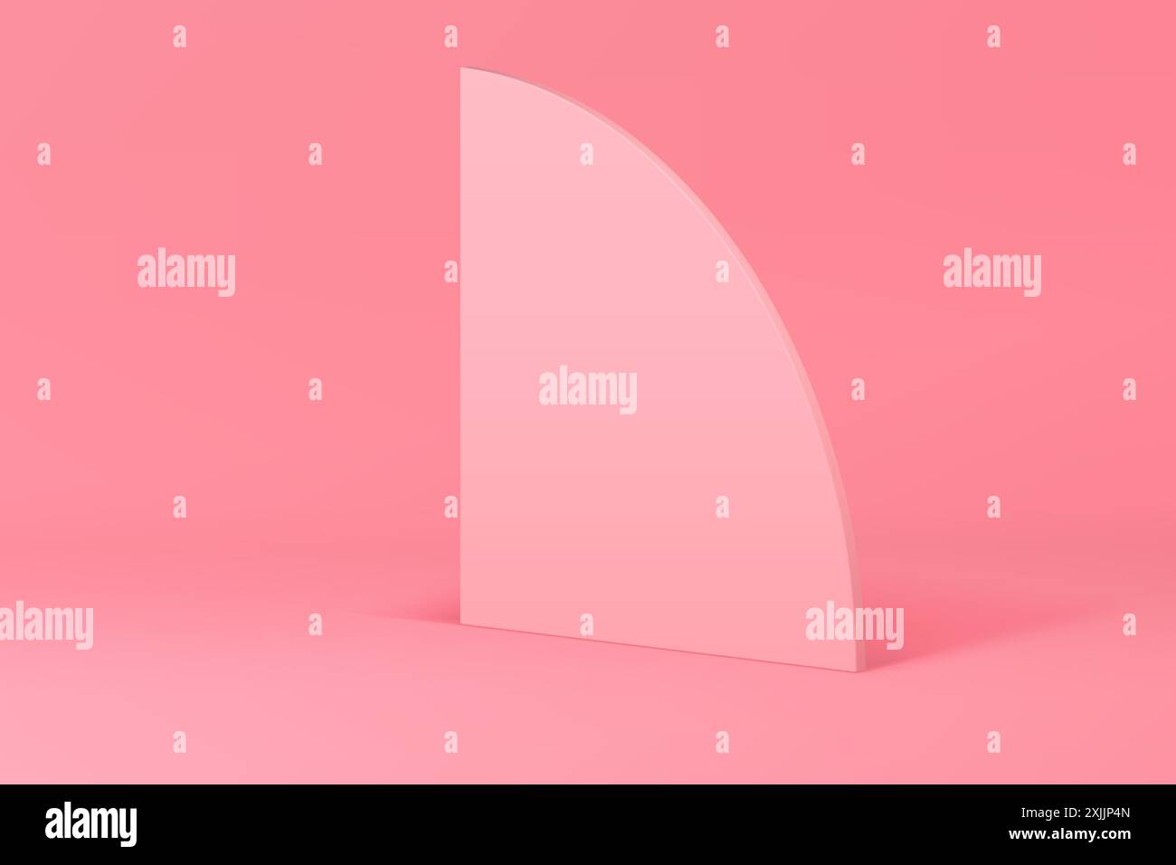 3d curved wall pink empty showroom decorative interior promo studio ...