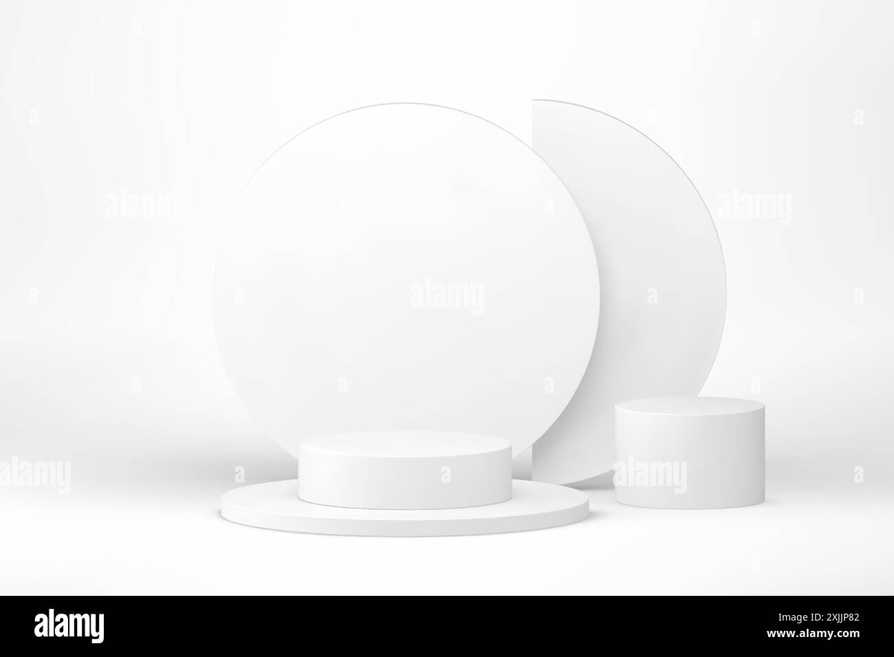3d podium circle pedestal with round wall background aesthetic white ...