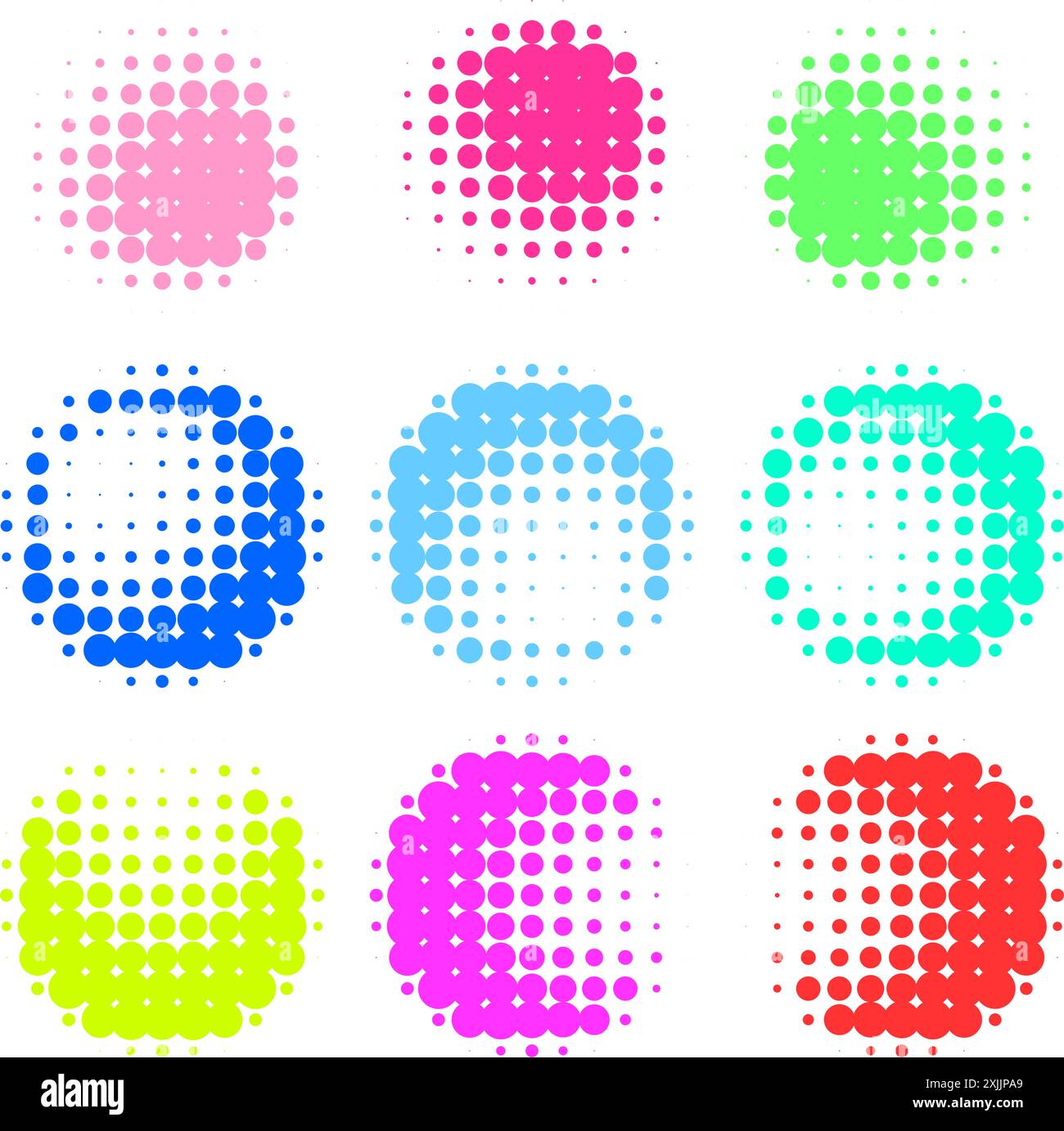 colored circle dotted halftones isolated. Vector illustration Stock ...