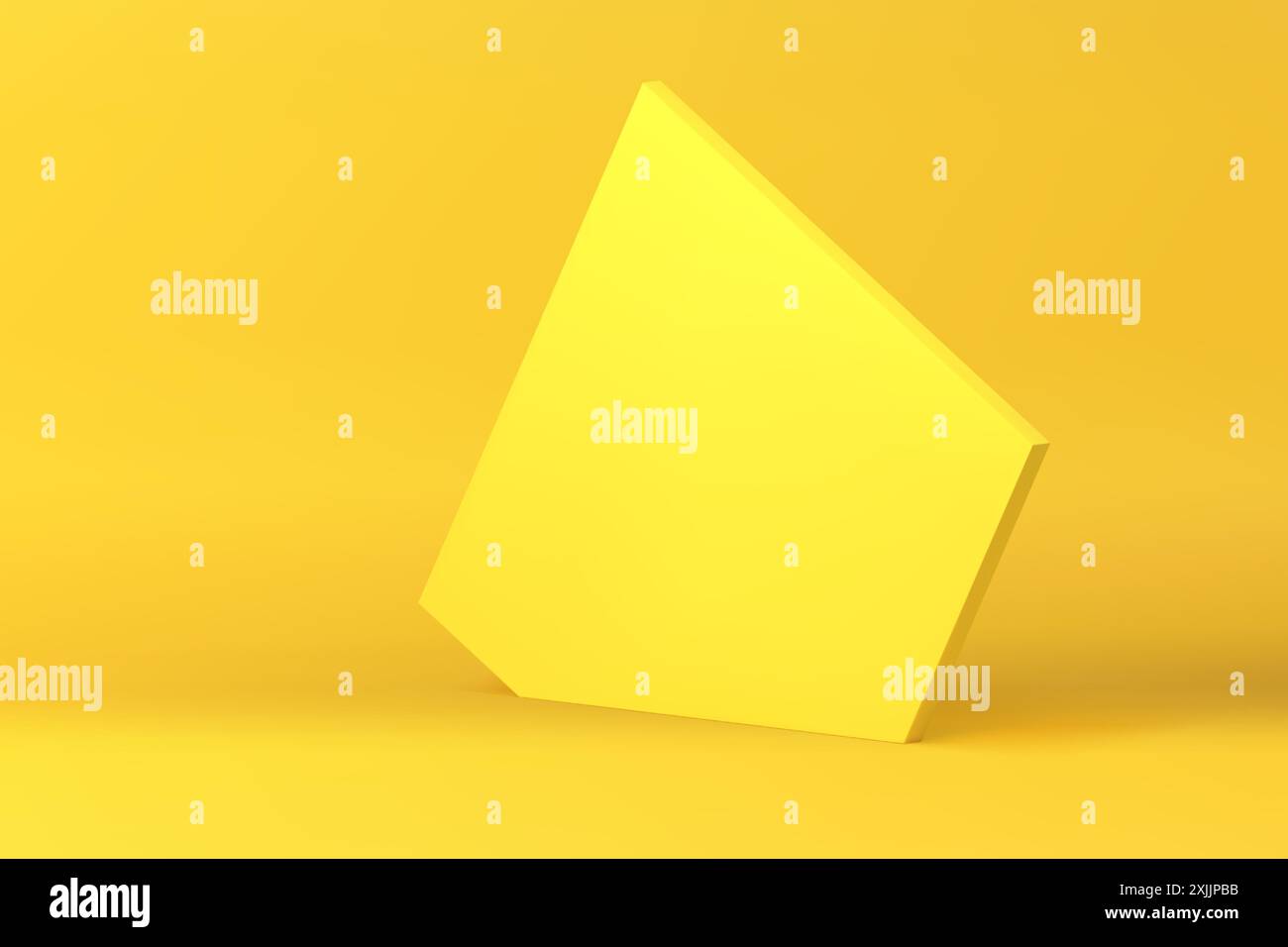 Yellow 3d wall pentagon geometric vertical stand for commercial ...