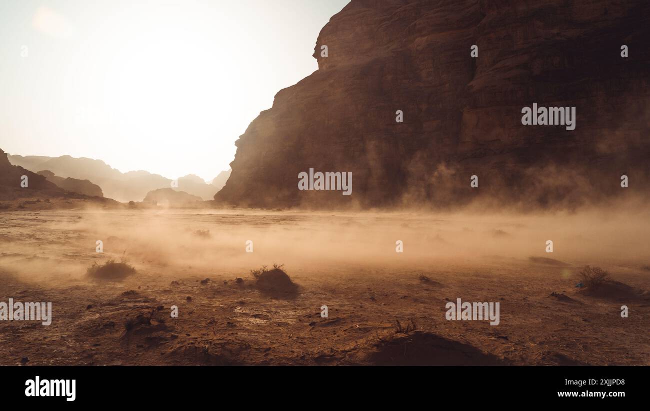 Shifting sands blow along the scorched desert floor Stock Photo - Alamy