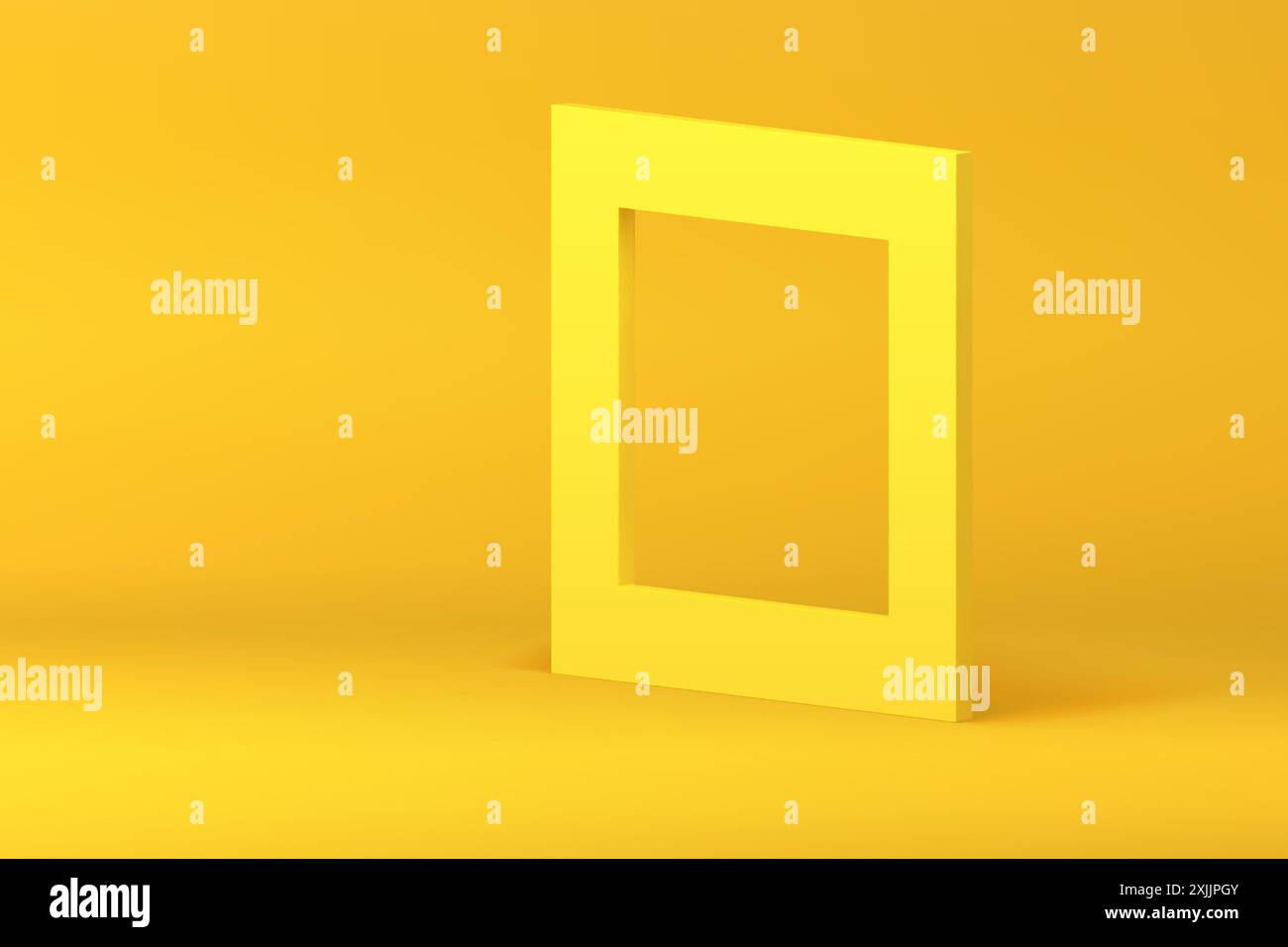 Yellow squared 3d frame angular wall background for product commercial ...