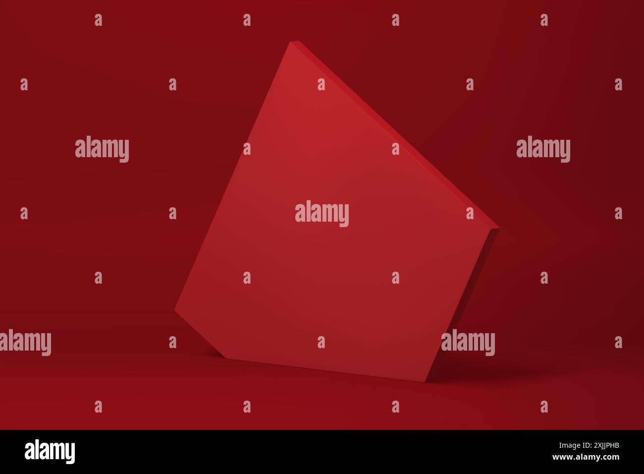 Red 3d pentagonal wall abstract geometric promo studio background ...