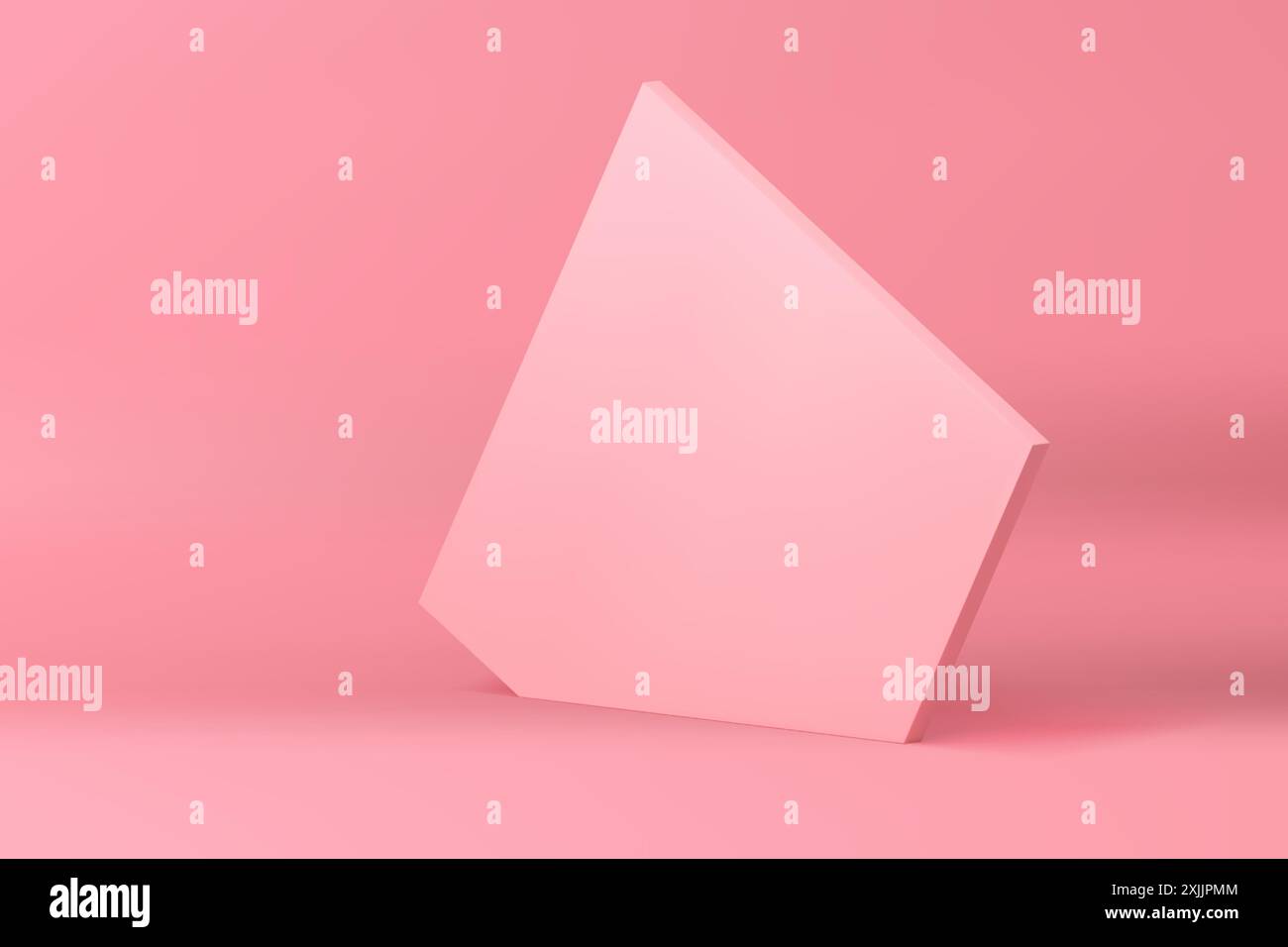 Pink 3d pentagonal wall geometric background mock up for cosmetic ...