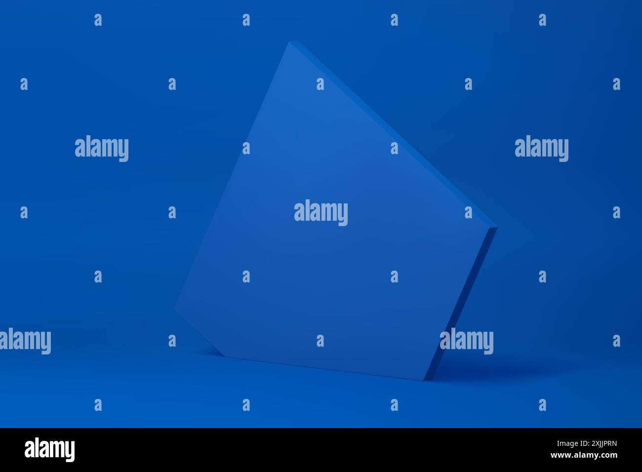 Blue 3d isometric wall pentagonal geometric angular background for ...