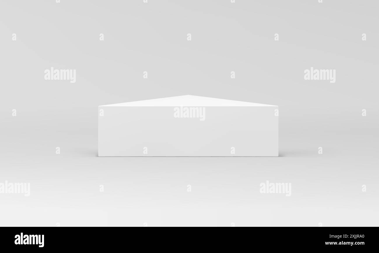 3d podium triangle white pedestal corner geometric platform mock up for ...